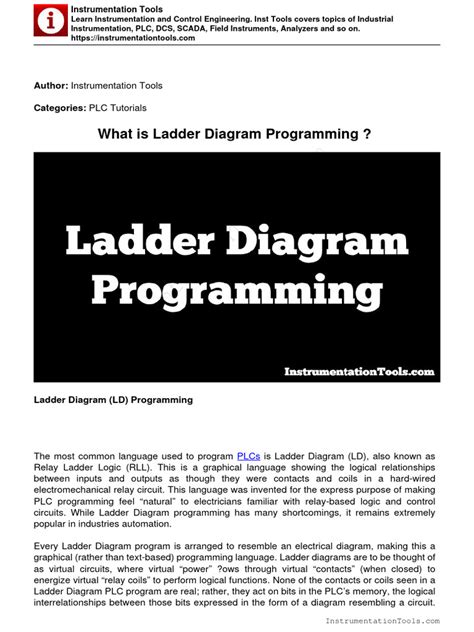 Ladder Diagram Programming Pdf Programmable Logic Controller Computer Engineering