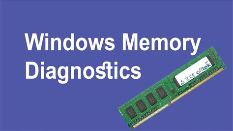 Check Ram Information Error Correctly Using Windows Memory Diagnostics Youtube