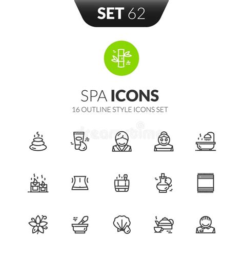 Outline Black Icons Set In Thin Modern Design Style Stock Vector Illustration Of Herbal