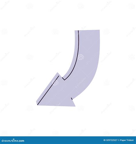 Arrow Of Twist Turn Curved Line With Cursor Showing Bending Of Way Signpost Route Pointer