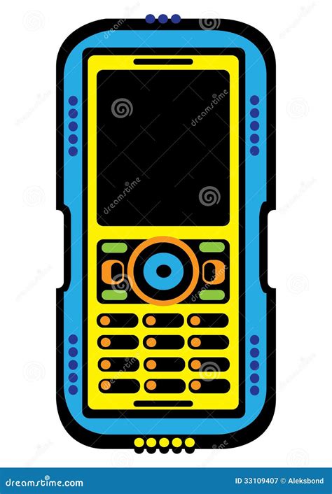 Color Mobile Phone Isolated On White Royalty Free Stock Photography ...