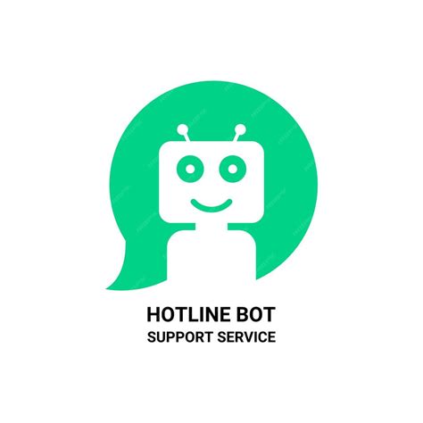 Premium Vector Green Hotline Bot Logo Like Support Service Flat Simple Trend Modern Friendly