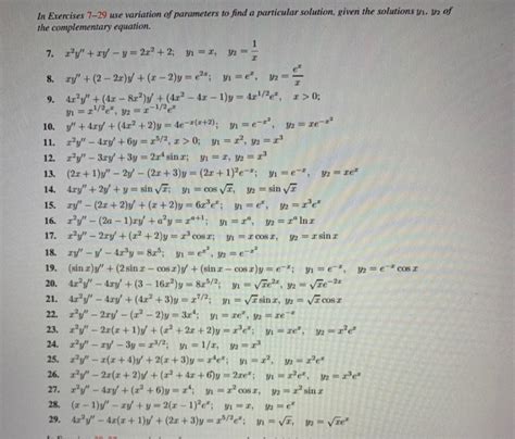 Solved In Exercises Use Variation Of Parameters To Find Chegg
