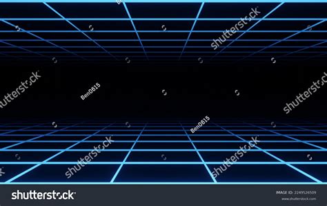 Synthwave Grid Background Blue Neon Retro Stock Illustration 2249526509 Shutterstock