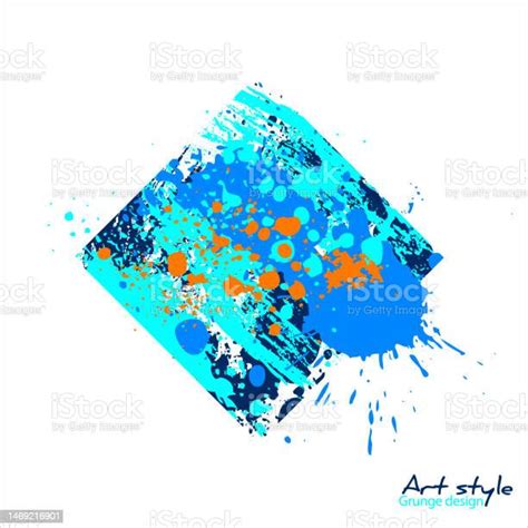 추상 잉크 스플래시 다채로운 얼룩 방울 및 페인트 브러시 스트로크 배경에 흰색으로 격리 벡터 그런 지 그림 디자인 템플릿 그래피티에 대한 스톡 벡터 아트 및 기타 이미지