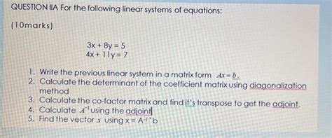 Solved Question Iv Lu Decomposition Method 25 Marks