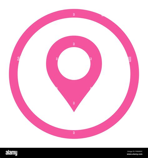 Map Marker Flat Pink Color Rounded Vector Icon Stock Photo Alamy