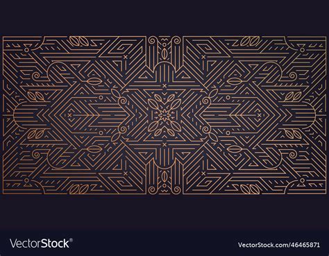Abstract Geometric Golden Floral Background Vector Image