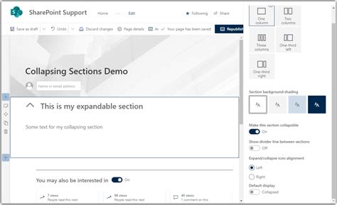 Adding Collapsible Sections On Your Modern Sharepoint Page One Minute