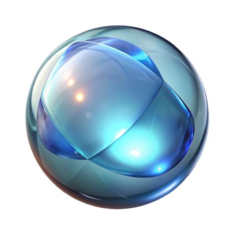 Abstract Orb Glowing Blue Glass Sphere 3d Render Futuristic Design