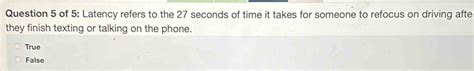 Solved Of 5 Latency Refers To The 27 Seconds Of Time It Takes For