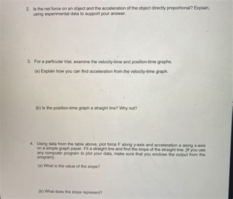 solved 2 is the net force on an object and the acceleration