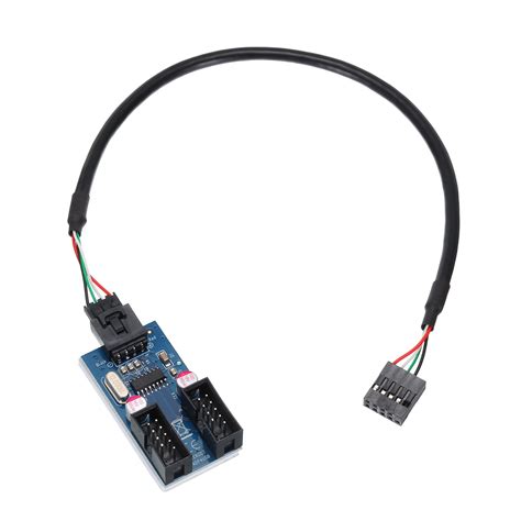 9 Pin Usb Header Splitter Male 1 To 2 Female Extension Cable 30cm Usb2 0 Connector Adapter