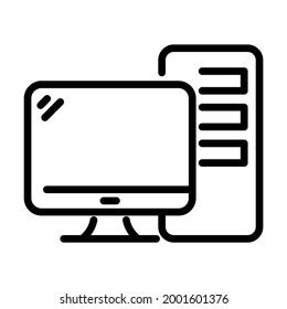 Computer System Vector Line Icon Modern Stock Vector Royalty Free Shutterstock