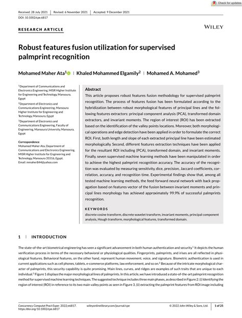 Pdf Robust Features Fusion Utilization For Supervised Palmprint