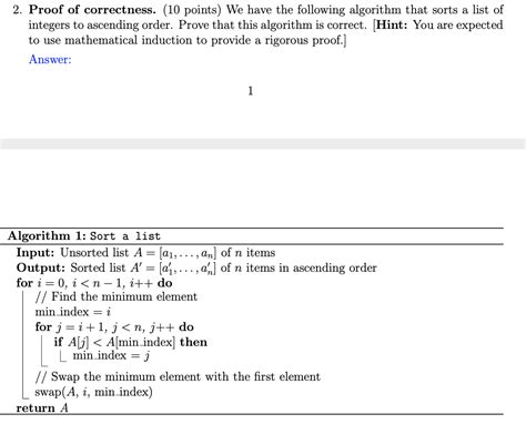 Solved 2 Proof Of Correctness 10 Points We Have The