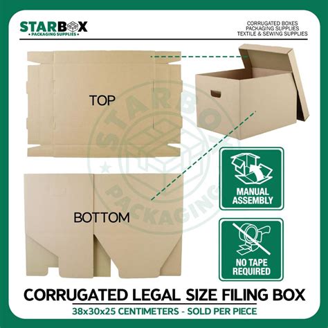 Starbox Corrugated Filing Box Storage Container Office Filing Box File Box Legal Size 38x30x25cm