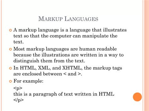 Markup Language Classification Designing Static And Dynamic Pptx Web Design And Html Internet