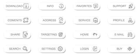 Premium Vector Web Buttons Collection With Shadow Different App