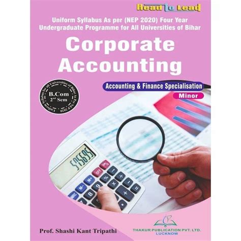 English Corporate Accounting Book B Com 2nd Semester Bihar Thakur Publication Prof Shashi