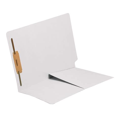 White Letter Size Reinforced End Tab Folder With Pocket On Inside Front And Bonded