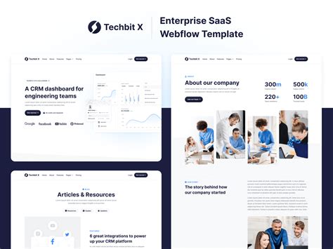 enterprise saas webflow template techbit x brix templates