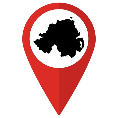 Red Pointer Or Pin Location With Northern Ireland Map Inside Map Of