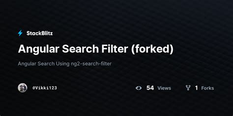 Angular Search Filter Forked Stackblitz