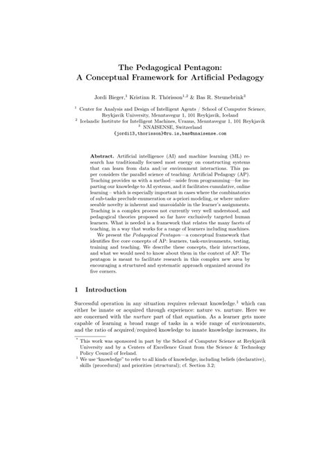 Pdf The Pedagogical Pentagon A Conceptual Framework For Artificial Pedagogy Pdf The Pedagogical Pentagon A Conceptual Framework For Artificial Pedagogy