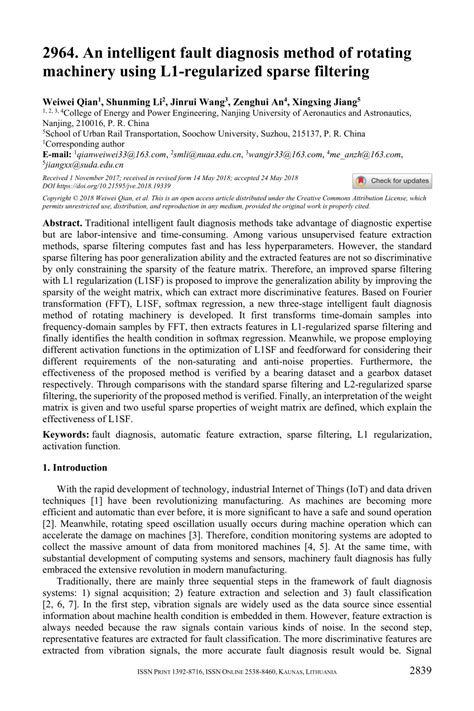 Pdf An Intelligent Fault Diagnosis Method Of Rotating Machinery Using