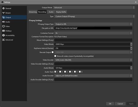 FFMPEG Output To Does Not Use The Selected Codec Issue Obsproject Obs Studio