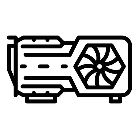 Gpu Display Card Icon Outline Style Vector Art At Vecteezy