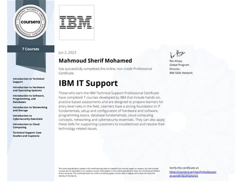 Mahmoud Sherif On Linkedin Specialization Ibm Coursera Ibmitsupport Technicalsupport