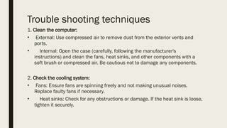 COMPUTER OVERHEATING AND TROUBLESHOOTING Pptx