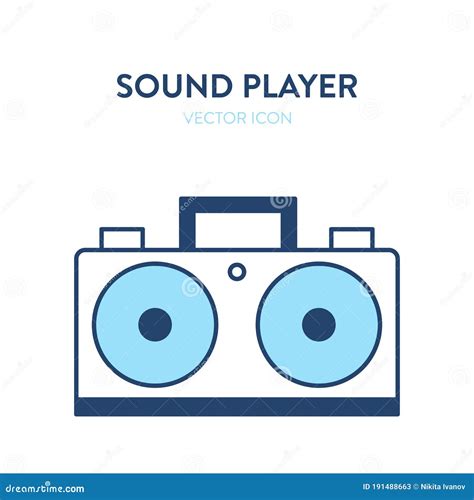 Boombox Vector Icon Vector Illustration Of A Retro Sound Player Tape