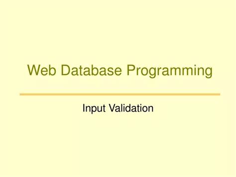Ppt Web Database Programming Powerpoint Presentation Free Download