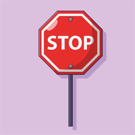 Stop Sign Vector Icon Illustration With Outline For Design Element