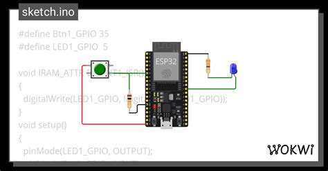Interrupt Using GPIO Wokwi ESP32 STM32 Arduino Simulator