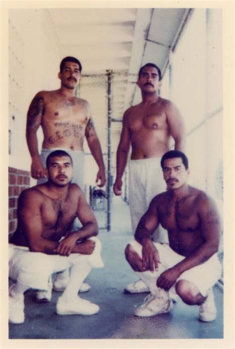 Vintage Prison Criminals 5 Shirtless Tattoo Men Tough Customers In Jail
