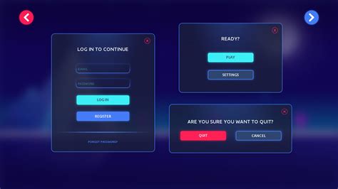 Dark Glowing Flat Gui Ui Kit Psd Ai Source Files In 2d Assets