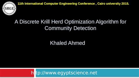Pptx A Discrete Krill Herd Optimization Algorithm For Community