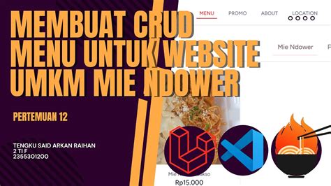Membuat Crud Menu Untuk Website Umkm Pertemuan 13 Youtube