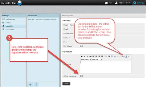 how to create and use html signatures in roundcube web hosting hub