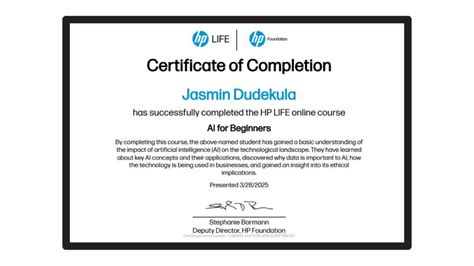 Ai Machinelearning Deeplearning Hplife Jasmin Dudekula