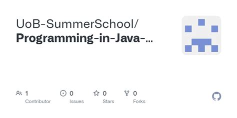 Github Uob Summerschoolprogramming In Java Questions