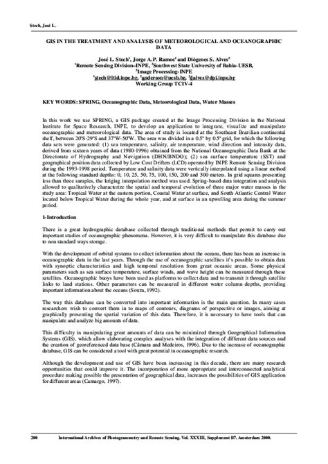 Pdf Gis In The Treatment And Analysis Of Meteorological And Oceanographic Data