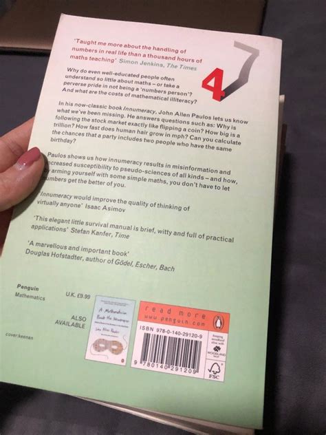 Innumeracy Book By John Allen Paulos Hobbies And Toys Books And Magazines Fiction And Non Fiction
