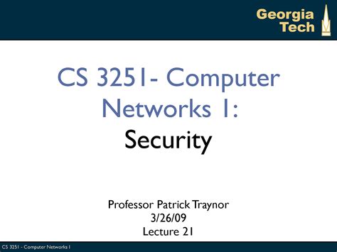 security computer networking i lecture slides cs 3251 docsity