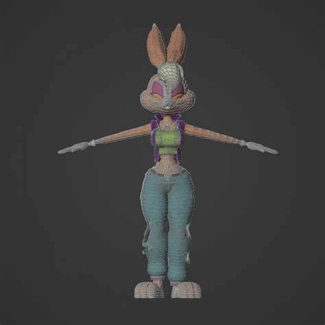 3d Model Lola Bunny With Cloths Vr Ar Low Poly Cgtrader