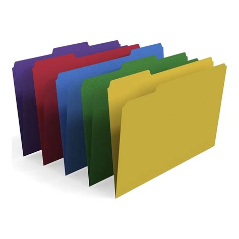 Staples Legal Size File Folders 1 3 Cut Tab Assorted Colors Bulk Pack Of 100